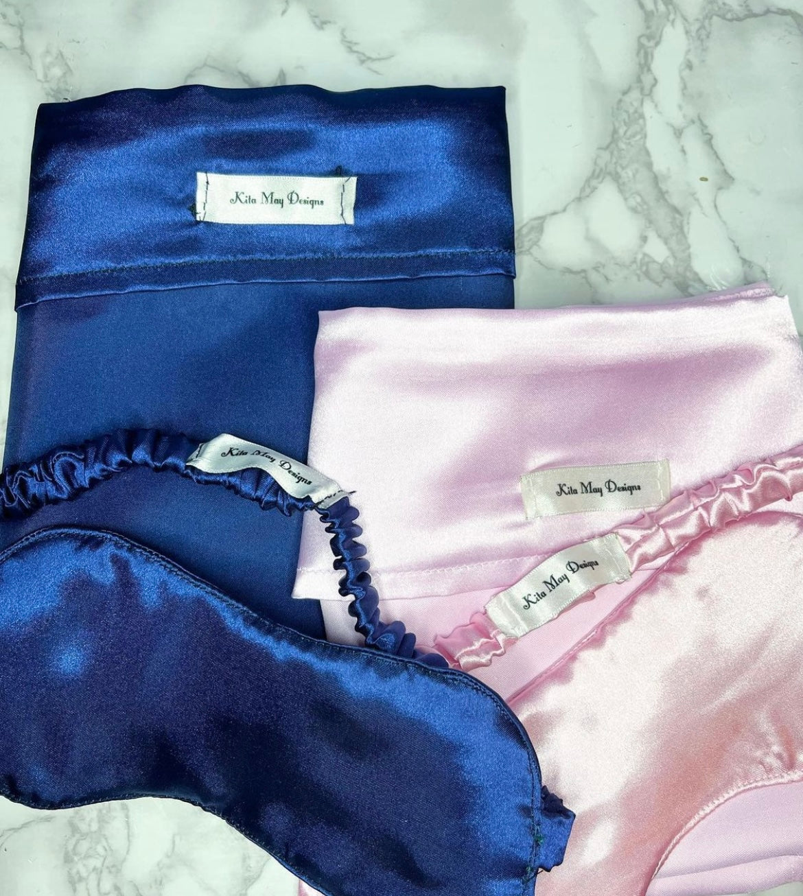 Couples pink and blue satin - Self care sets – kitamaydesigns
